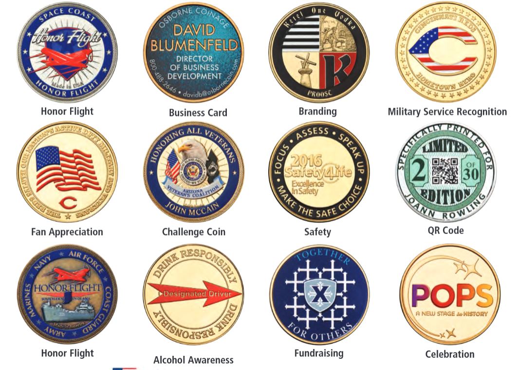 Custom Metal Colorized Coins - Customizable With Your Design